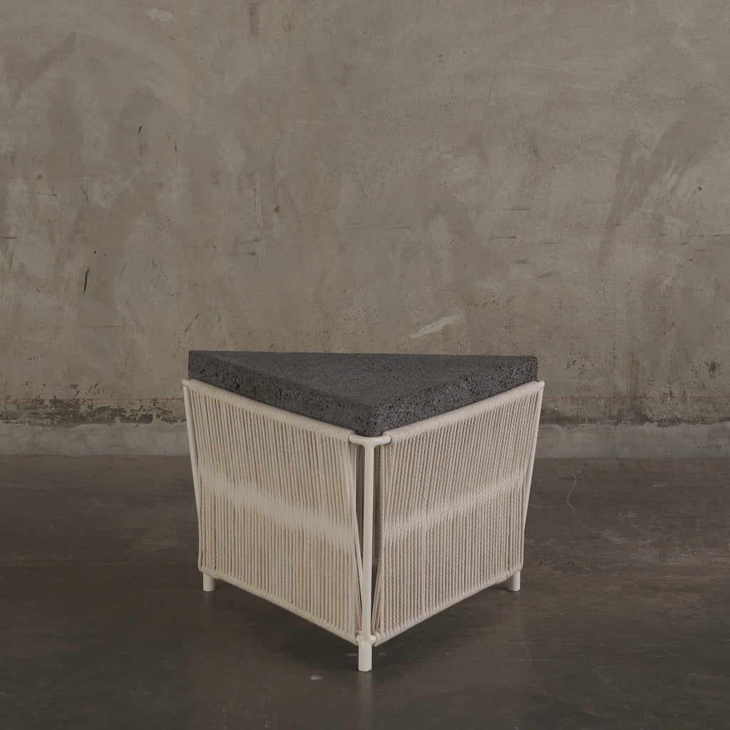 BCW OUTDOOR TRIANGLE PATIO TABLE BY LIKA MOORE, white – Blackman Cruz