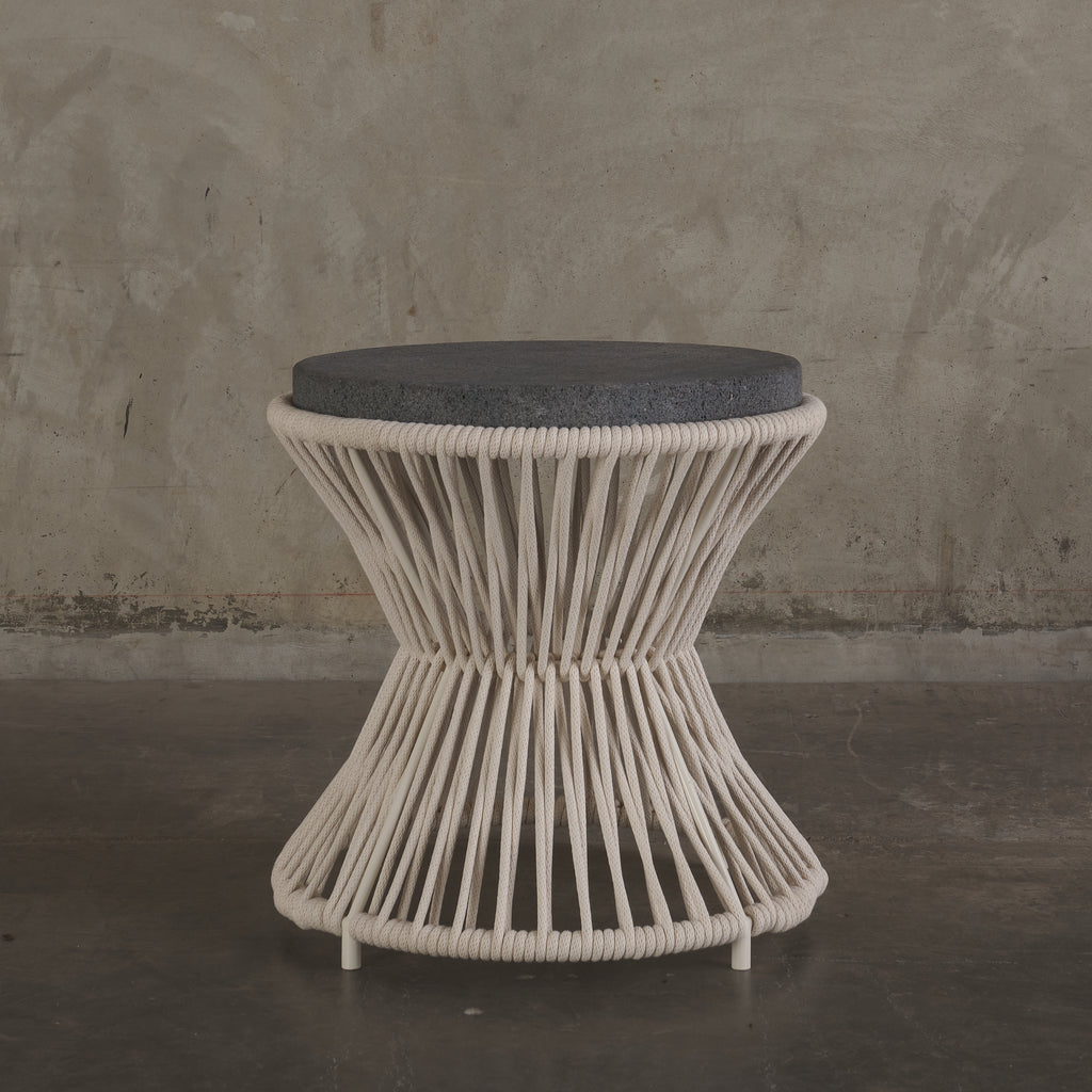 BCW ROUND ROPE PATIO TABLE BY LIKA MOORE, white – Blackman Cruz