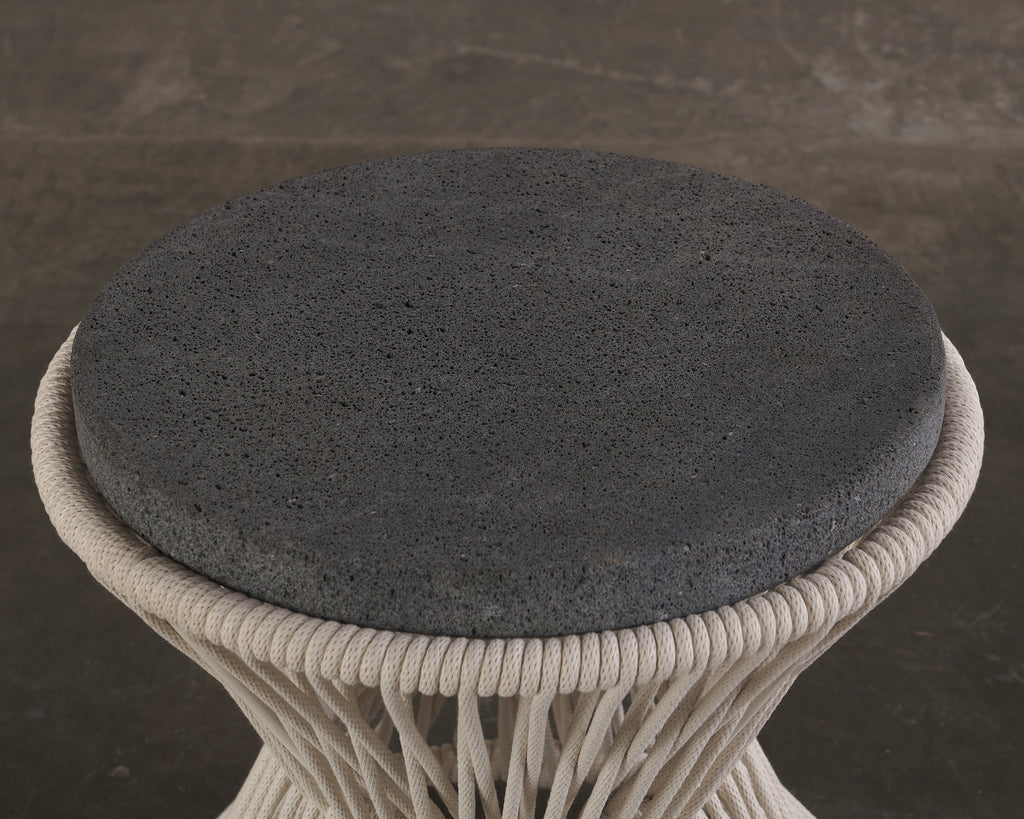 BCW ROUND ROPE PATIO TABLE BY LIKA MOORE, white – Blackman Cruz