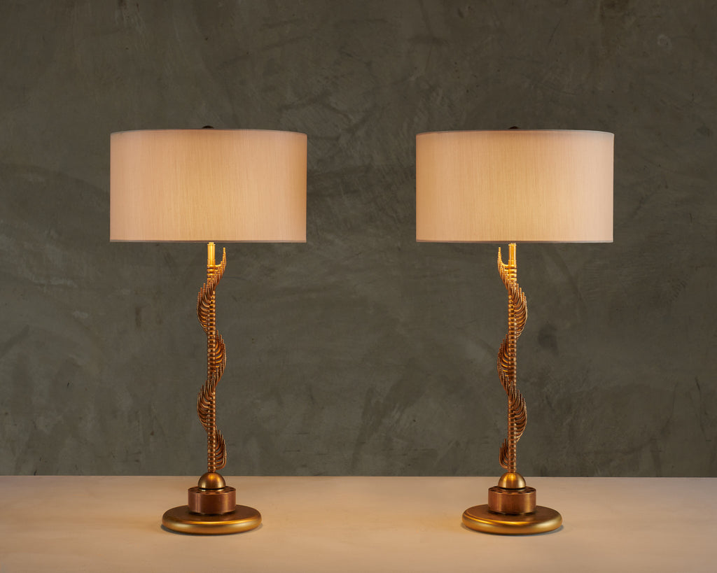 PAIR OF BABEL CONCEPTUAL EVOLUTION TABLE LAMPS BY GIANNI VALLINO ...