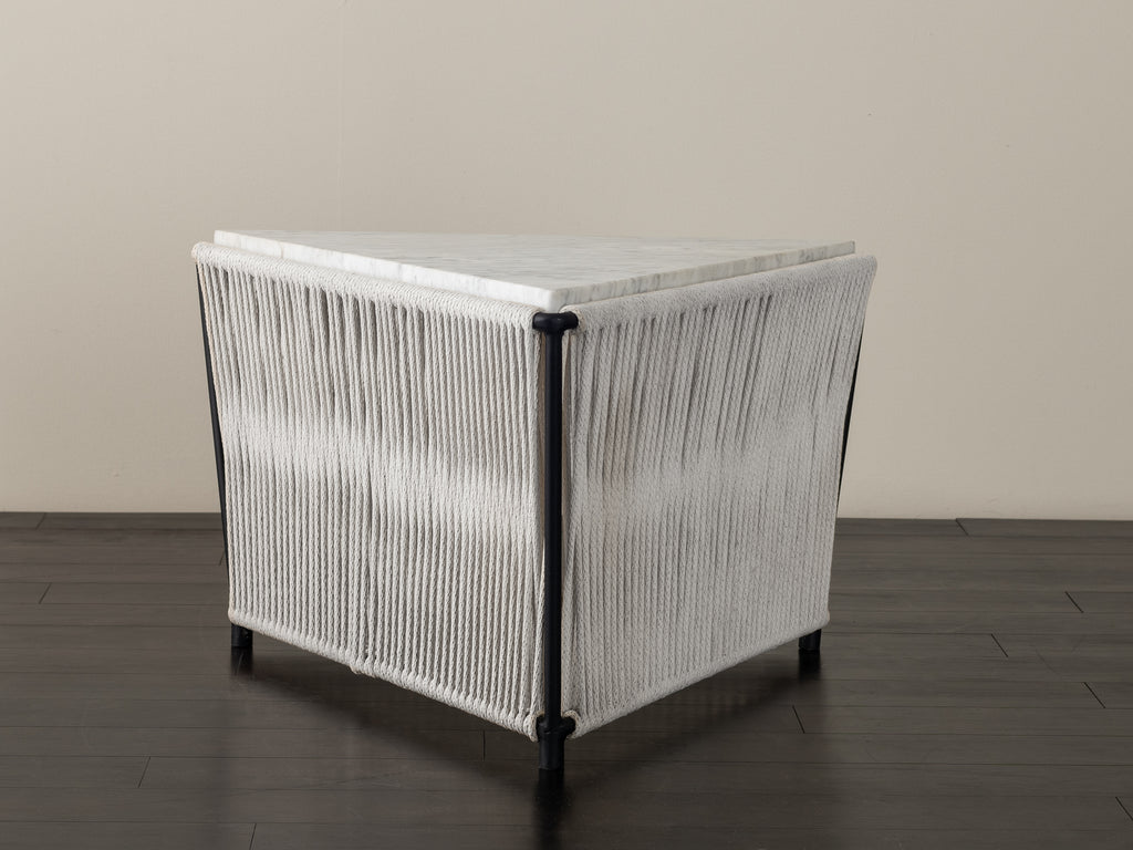 BCW OUTDOOR TRIANGLE PATIO TABLE BY LIKA MOORE, white – Blackman Cruz