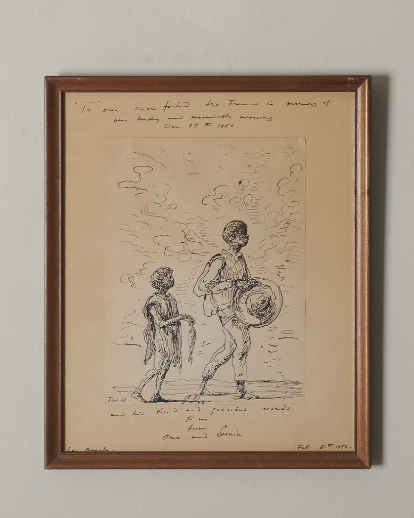 EUGÈNE BERMAN (1899 - 1972) INK DRAWING, SIGNED 1948 WITH INSCRIPTION ...